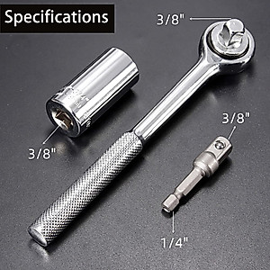 MUYDZ Super Universal Socket Wrench Tools Grip Multi Function Ratchet Wrench Power Drill Bit Adapter 1/4"-3/4" (7mm-19mm) 5Pc Set Professional Repair Tools Gifts for Dad Men Christmas Fathers Gift