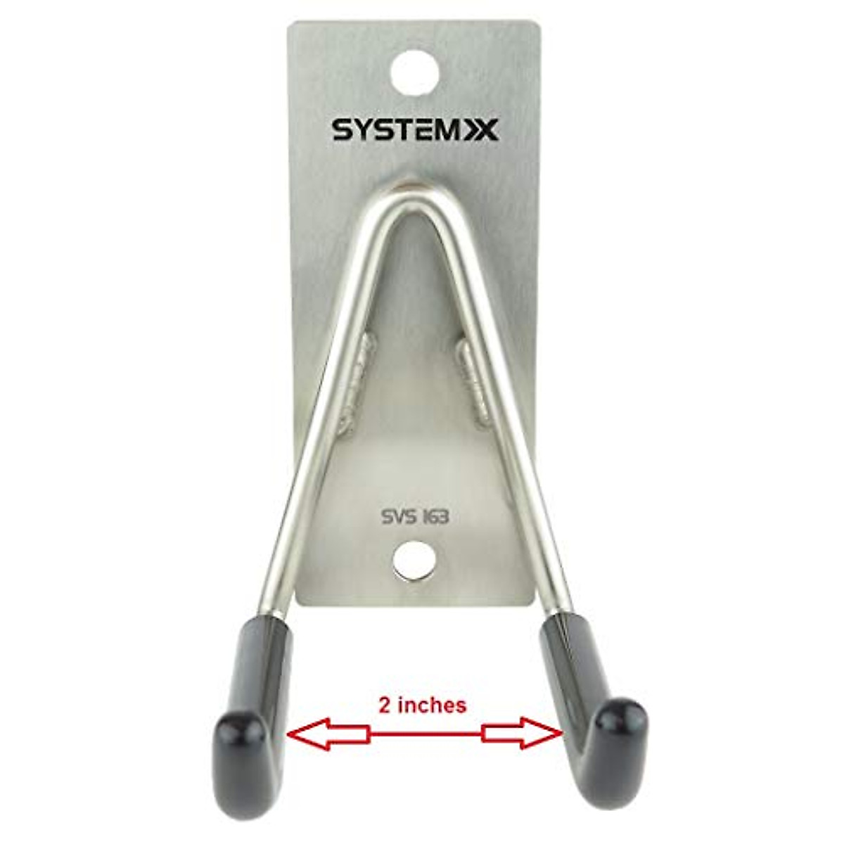 System X SVS 163-3 Stainless Steel Short Double Hook for Pegboard, 3 Inches Long, Pack of 3