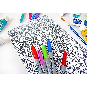 Henna Doodle Coloring Canvas For Adults, Stretched primed canvas to color