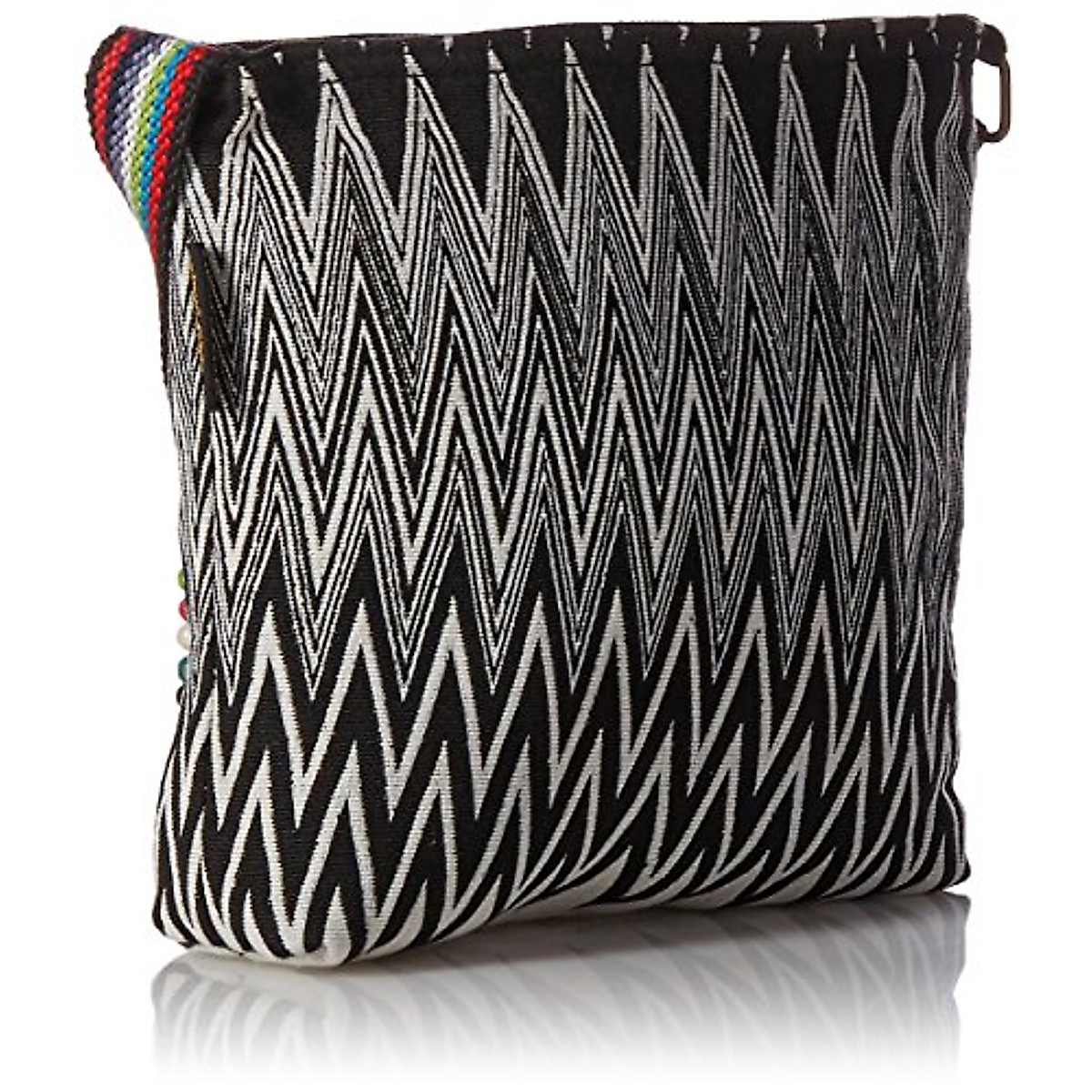 Laurel Burch 138199 Crossbody 13.5"X4"X10", Blossoming Feline,Blk/Wht/Pur