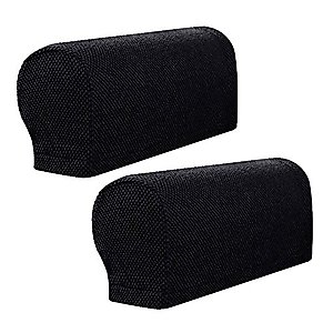 TVPFM Sofa Armrest Cover,Stretch Arm Cover Armchair Slipcover Furniture Protector for Sofa Chair Recliner Couch Set of 2-Black