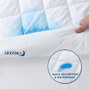 Waterproof Sofa Bed Mattress Protector Pad, Absorbent Queen Sleeper Sofa Mattress Topper Cover Quilted, Fitted Mattress Protector, 60" x72", White