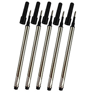 Gullor Spiral Refills Screw Refills Fit Jinhao Rollerball Pen, Black Ink, 0.7mm, Set of 10 PCS