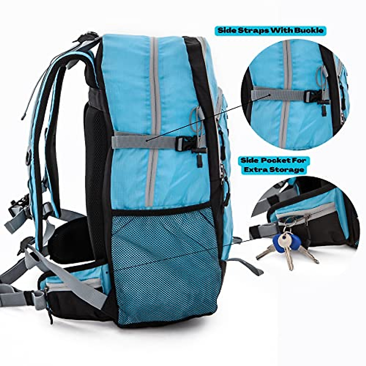 Elk 40L Hiking Backpack, Lightweight Waterproof Daypack with Rain Cover