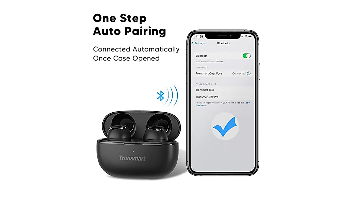 Tronsmart Wireless Earbuds with Dual Drivers and 32H Playtime