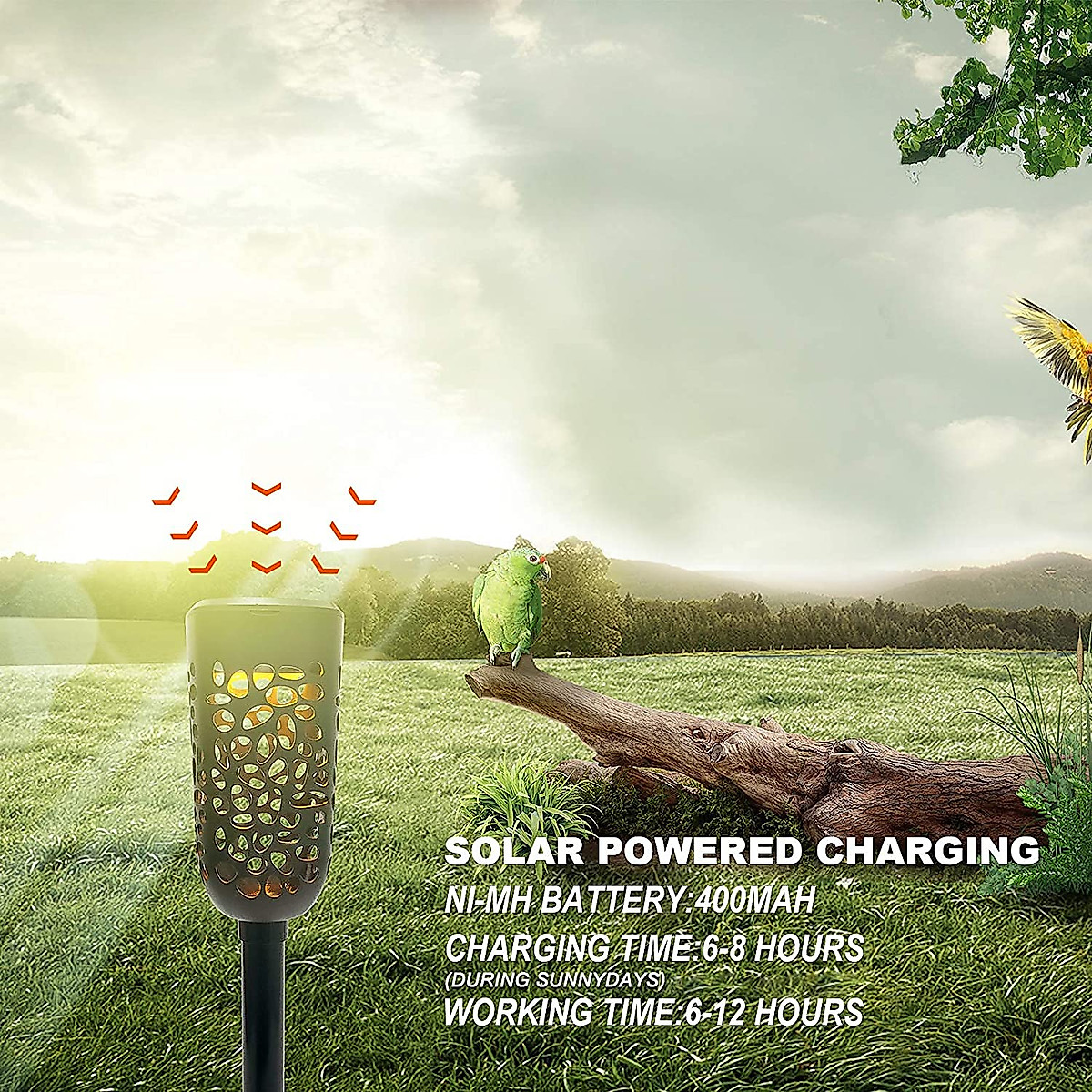 6 Pack Solar Garden Lights Outdoor Decor, Solar Path Lights Outdoor Waterpoof, Auto On/Off Solar LED Christmas Halloween Decorative Landscape Lighting for Yard Pathway Patio Walkway (Warm White)