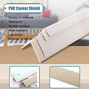 White Corner Shield for Walls with Pre-Tape Adhesive, 39 43 47 51 55 59 63 67inch Long, Waterproof PVC Corner Guard Edge Protectors, Anti-bumping Strips ( Color : 2cm(4/5") Wide , Size : 170cm/67in )