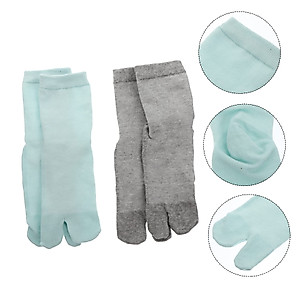 SOIMISS 2 Pairs Two Toe Socks Girl Clothing Sports Clothing Green Slippers for Women No- Show Liner Socks Shoes Big Toe Style Tabi Socks Adorable Socks Toe Socks Wear-Resistant Socks Miss
