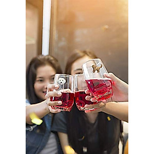 Simply Charmed Dog Wine Charms or Magnetic Glass Markers for Stemless Glasses - Great Birthday or Hostess Gift for Dog Lovers - Set of 6 Cute Puppy Glass Identifiers