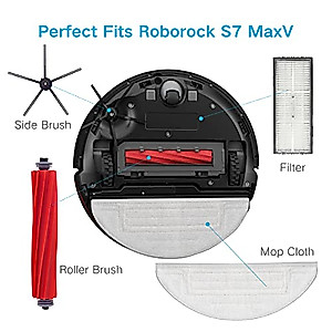 Home Times Accessories Kit for Xiaomi Roborock S7 MaxV Ultra/S7 MaxV Docking,1 Roller Brush, ,2 Hepa Filter, 4 Side Brush, 4 Mop Cloth,4 Side Brush(12PCS) … …