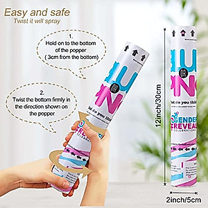 Tamsan Premium Gender Reveal Confetti Cannon, Set of 4 Mixed (2 Blue 2 Pink) Gender Reveal Confetti Cannon Popper, for Gender Reveal Decorations and Baby Gender Reveal Party Supplies, Pink&blue