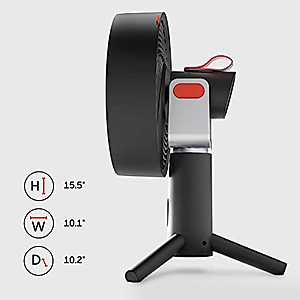 Sharper Image SPIN 10 Oscillating Desktop Fan with 3 Speeds, Small, Black