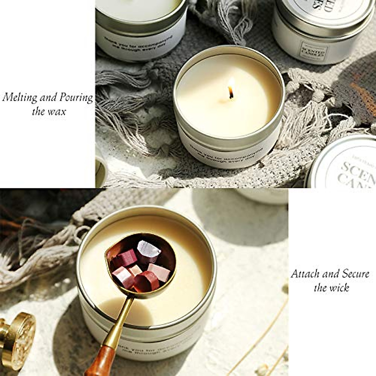 Moretoes 24 Pack 4 Oz Silver Aluminum Candle Tins with Lids for DIY Candle Making, Storage, Travel or Gift