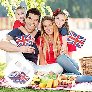 BESTOYARD Union Jack Hand Waving Flag Royal Jubilee UK GB Great Britain Flags Pack of 50