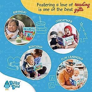 DITTY BIRD Musical Books for Toddlers | Bedtime Sound Book | Twinkle Twinkle Little Star Nursery Rhyme Toys | Interactive Toddler Books for 1 Year Old to 3 Year Olds | Sturdy Sing Along Talking Book