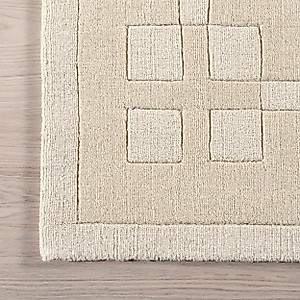Rugs USA x Arvin Olano Rune Bordered Wool-Blend Area Rug, 8x10, Cream