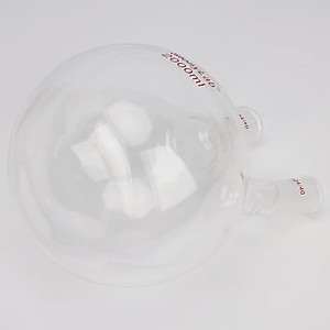 stonylab Flat Bottom Flask FBF, Heavy Wall 2-Neck Lab Flask Borosilicate Glass Flat Bottom Boiling Flask with 24/40 Standard Joint, 2000 ml (2 L)