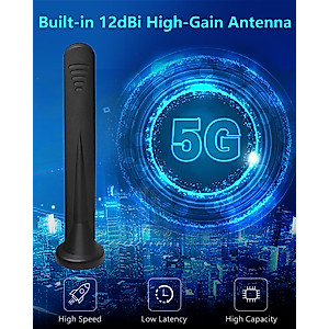 TS9 Antenna, 12dBi External 5G 4G LTE 3G GPRS GSM 600-6000MHz Male Waterproof Magnetic Base High Gain Antenna, Compatible with Netgear AT&T Nighthawk M6 MR6110 MR6500 M5 Hotspots Router(2 Pack)