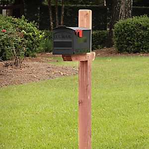 Architectural Mailboxes Patriot Plastic Post Mount Mailbox, Compatibility Code E, GMB505BAM, Black, Medium Capacity