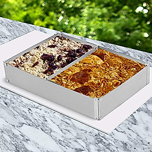 KINJOEK Adjustable 10-20 Inch Square Cake Mold Ring, Retractable Stainless Steel Square Mousse Cake Milk Bar Mold Cake DIY Baking Mould Tool