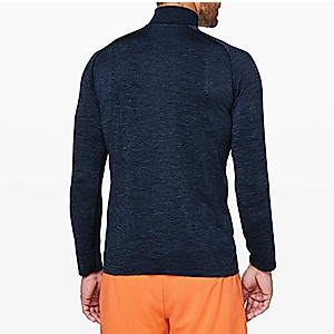 Lululemon Mens Metal Vent Tech 1/2 Zip Long Sleeve Shirt (Mineral Blue/Nautical Navy, L)