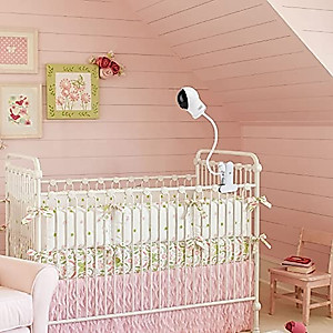 Clip Mount for Eufy Baby Monitor Camera, Flexible Gooseneck Baby Monitor Holder for Crib Without Tools or Wall Damage - White