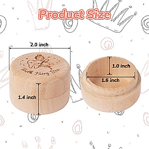 2Pcs Tooth Fairy Box for Boy Girl Wooden Tooth Fairy Keepsake Box to Place Under Pillow Milk Teeth Container Box Cute Lost Tooth Holder Baby Toddler Teeth Case for Baby Shower Birthday Gift
