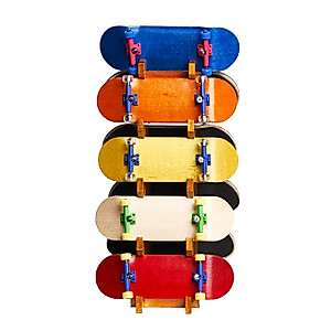 FLVFF Fingerboard Display Rack Storage Organizer Exhibit Finger Skate Rail ramps and Parks (RA2) (Brushed Light Brown)