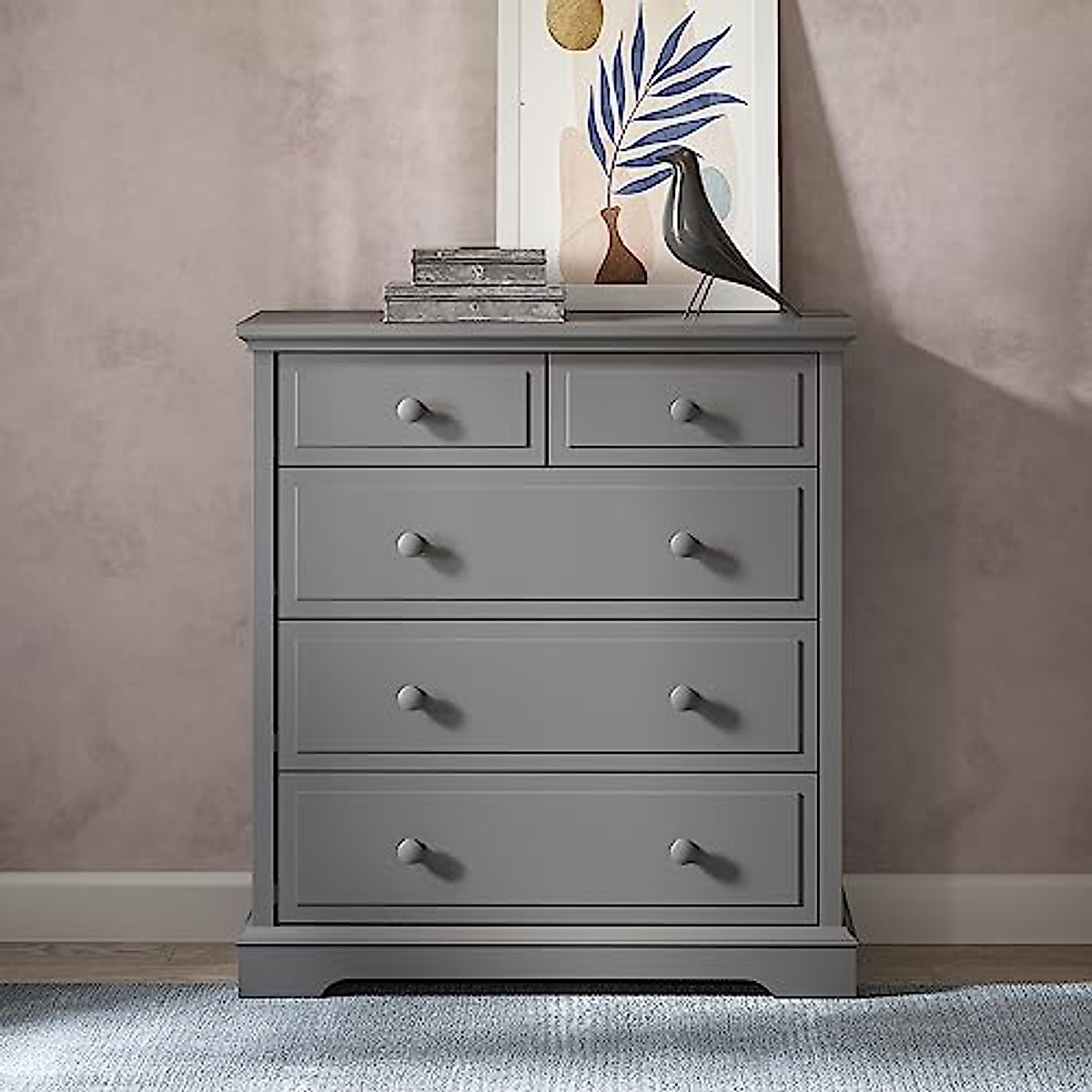 Child Craft Universal Select 4 Drawer Chest, Storage for Nursery or Kids Room, Cool Gray