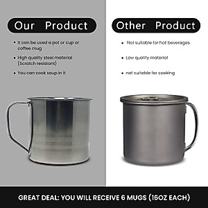 TSYWARE Pack of 6 Camping Coffee Mug Drinking Soup Cup (12 OZ)