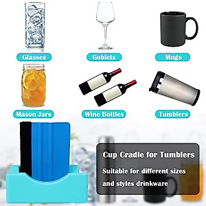 Mity rain Cup Cradle for Tumblers, Sturdy Tumbler Cradle with Felt Squeegee Use to Apply Vinly Decal - Keep Tumblers/Coffee Cups/Glass Cans in Place, Silicone Anti-Slip Tumbler Holder for Crafting
