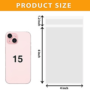 PigPotParty 4"x6" Cellophane Bags Self Adhesive, Small Cookie Bags with Seal, 100 Pcs Clear Plastic Treat Bags, Individual Cookie Bags, Perfect for Goodies, Party Favors, Snacks, Gift Wrapping