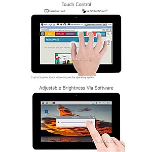 waveshare 8inch Capacitive Touch Display Compatible with Raspberry Pi 5/4B/3B+/3A+/3B/2B/B+/A+/CM3/3+/4 800×480 Resolution with 5MP Front Camera DSI Interface