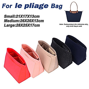 Lckaey Purse Organizer Insert for le pliage large Handbags Insert Organizer1012beige-L