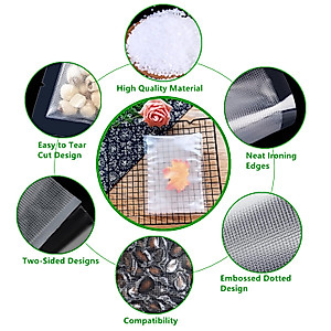 Vacuum Sealer Bags for Food Saver, 100 Quart 4" x 6" Commercial Grade PreCut Bag, Food Vac Bags for Storage, Meal Prep or Sous Vide