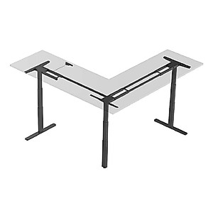 Monoprice Triple Motor Height Adjustable Sit-Stand Corner Desk Frame - Black | 3 Leg Corner, L Shaped Table Base, Programmable Memory Settings - Workstream Collection