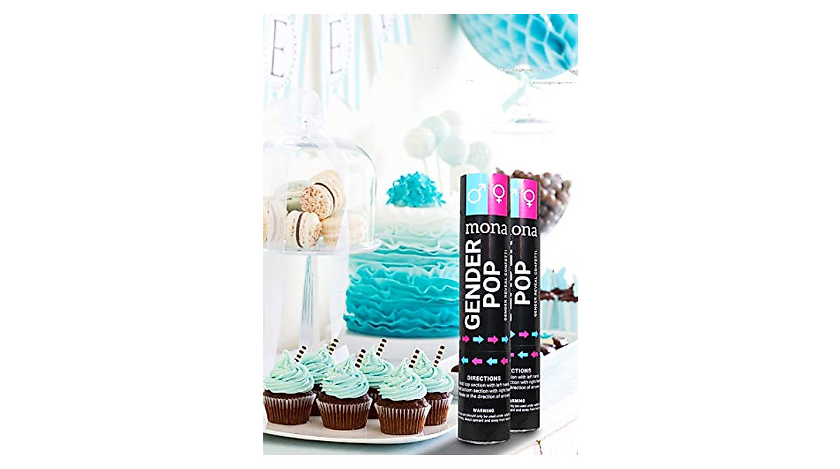 Mona Gender Reveal Confetti Cannon 6-Pack – Vibrant, Mess-Free Party ...