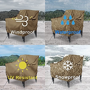 Tempera Stackable Patio Chair Cover, Durable, Anti-Fading Outdoor Furniture Chair Cover Waterproof, Fits for 4-6 High-back Lawn Dining Chairs, 36''Wx28''Dx47''H, Grey