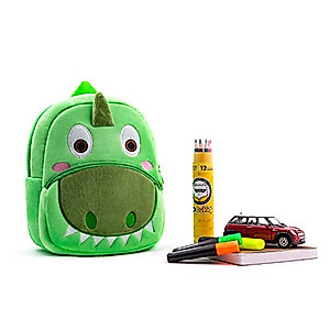 NICE CHOICE Cute Toddler Backpack Toddler Bag Plush Animal Cartoon Mini Travel Bag for Baby Girl Boy 2-6 Years(Green Dinosaur)