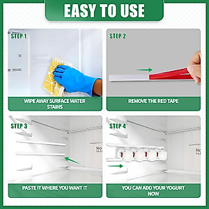 4 Pack Yogurt Organizer for Fridge, Yogurt Fridge Holder, Yogurt Holder with Adhesive Tapes for 3.75 Inch Yogurt, Yogurt Holder Tapes for Greek and Vegan Yogurt