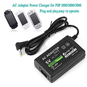 PSP Charger,TFSeven 5V 2A AC Wall Charger Compatiable for PSP Battery PSP-110 Sony Playstation 1000 1001 PSP Slim & Lite PSP-S110 2000 2001 3000 3001 Replacement AC Adapter