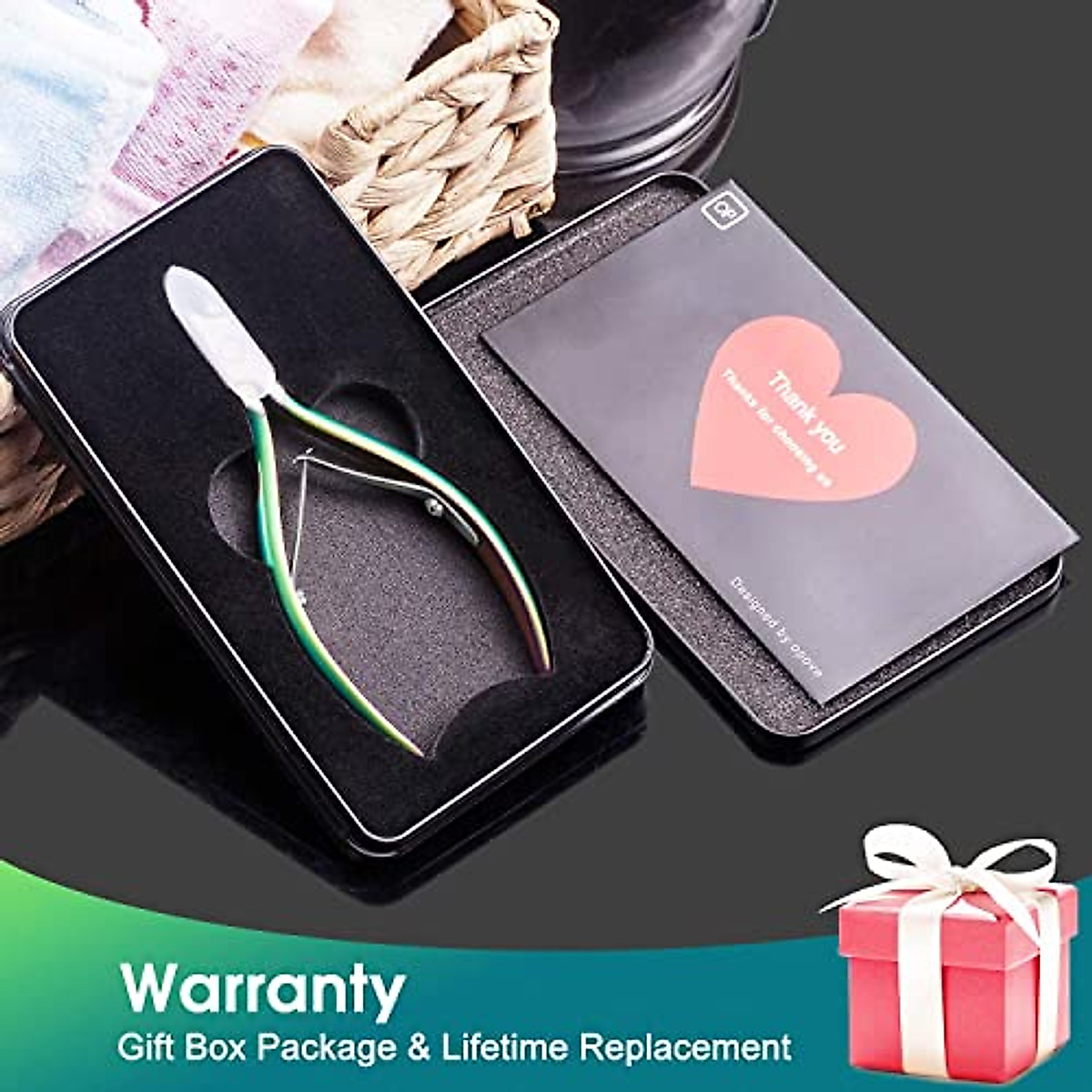 Cuticle Trimmer Cuticle Nippers Clippers Stainless Steel Hangnail Remover Extremely Sharp Cutter Pedicure Manicure Tool, opove X7 Rainbow Gradient