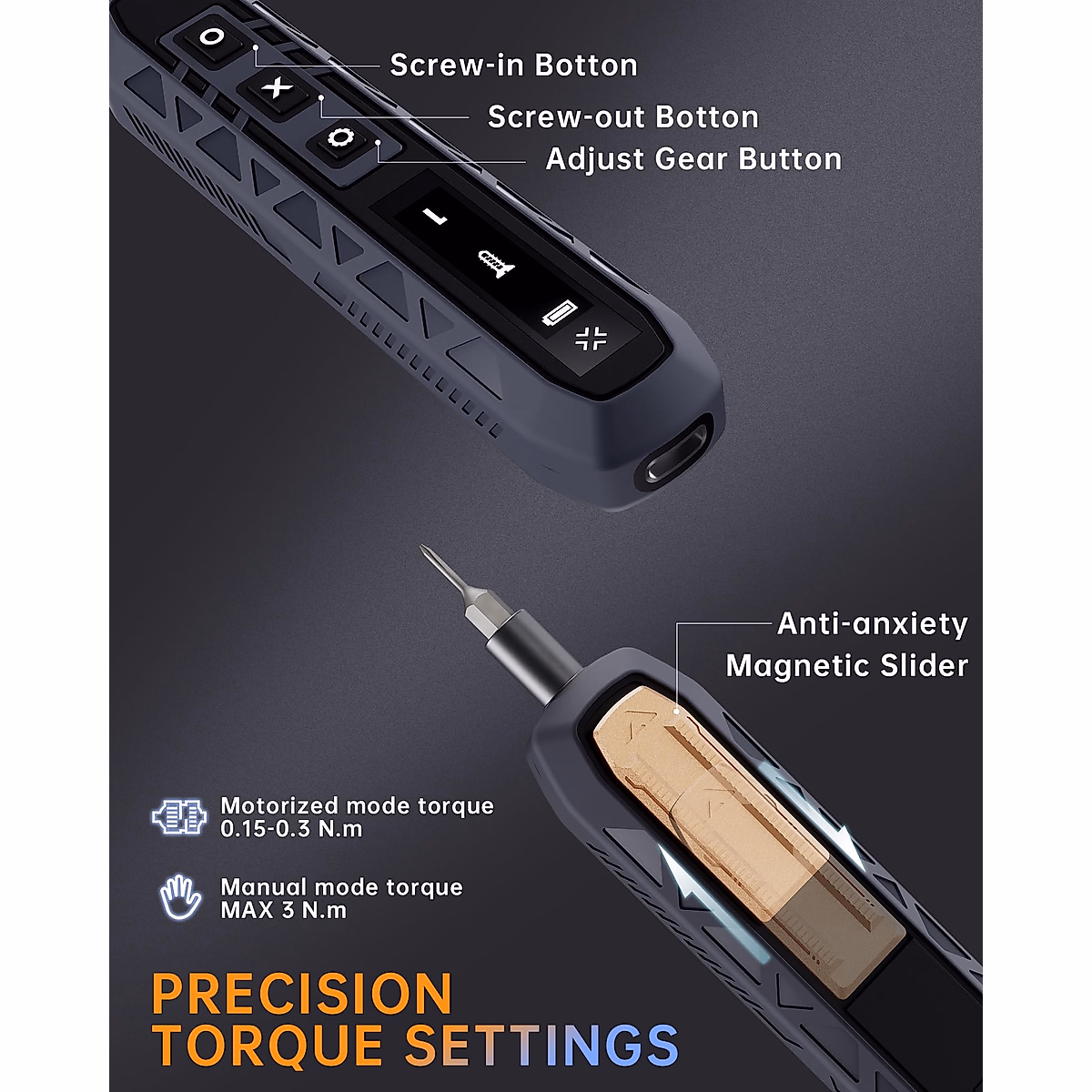 Electric Screwdriver Kit, 181 in 1 Mini Precision Screwdriver Set with 162 Magnetic Bits, 3 Torque Settings, 3.7V Cordless Power Screwdriver Repair Tool for Phone Camera Laptop Watch