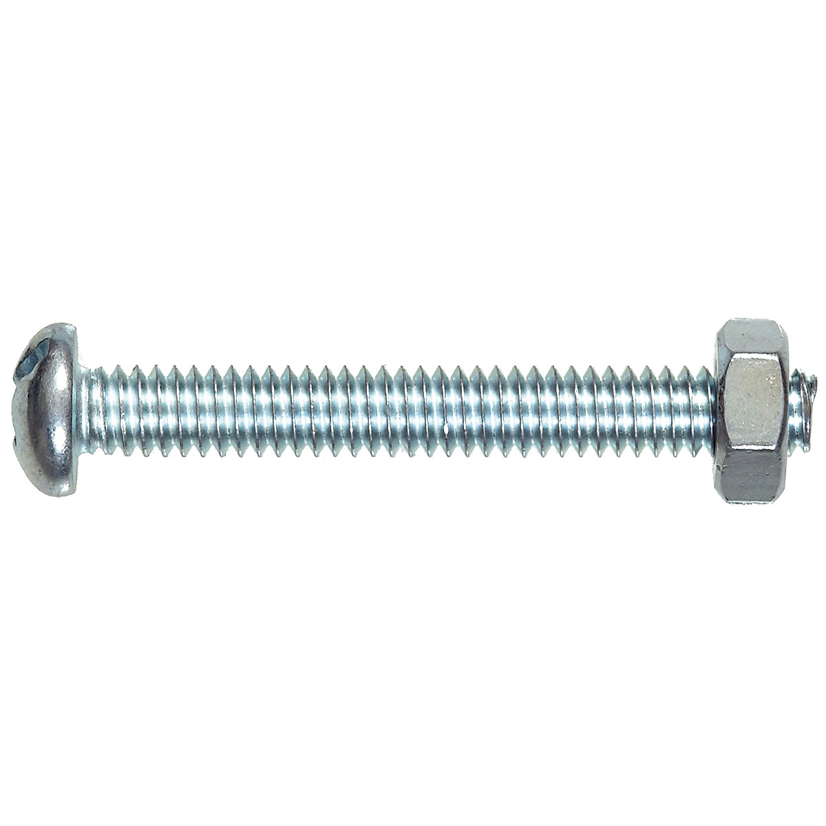 The Hillman Group 7653 Round Head Combo Machine Screw with Nut, 6-32-Inch x 3/4-Inch, 10-Pack, 0.75 inches, Chrome