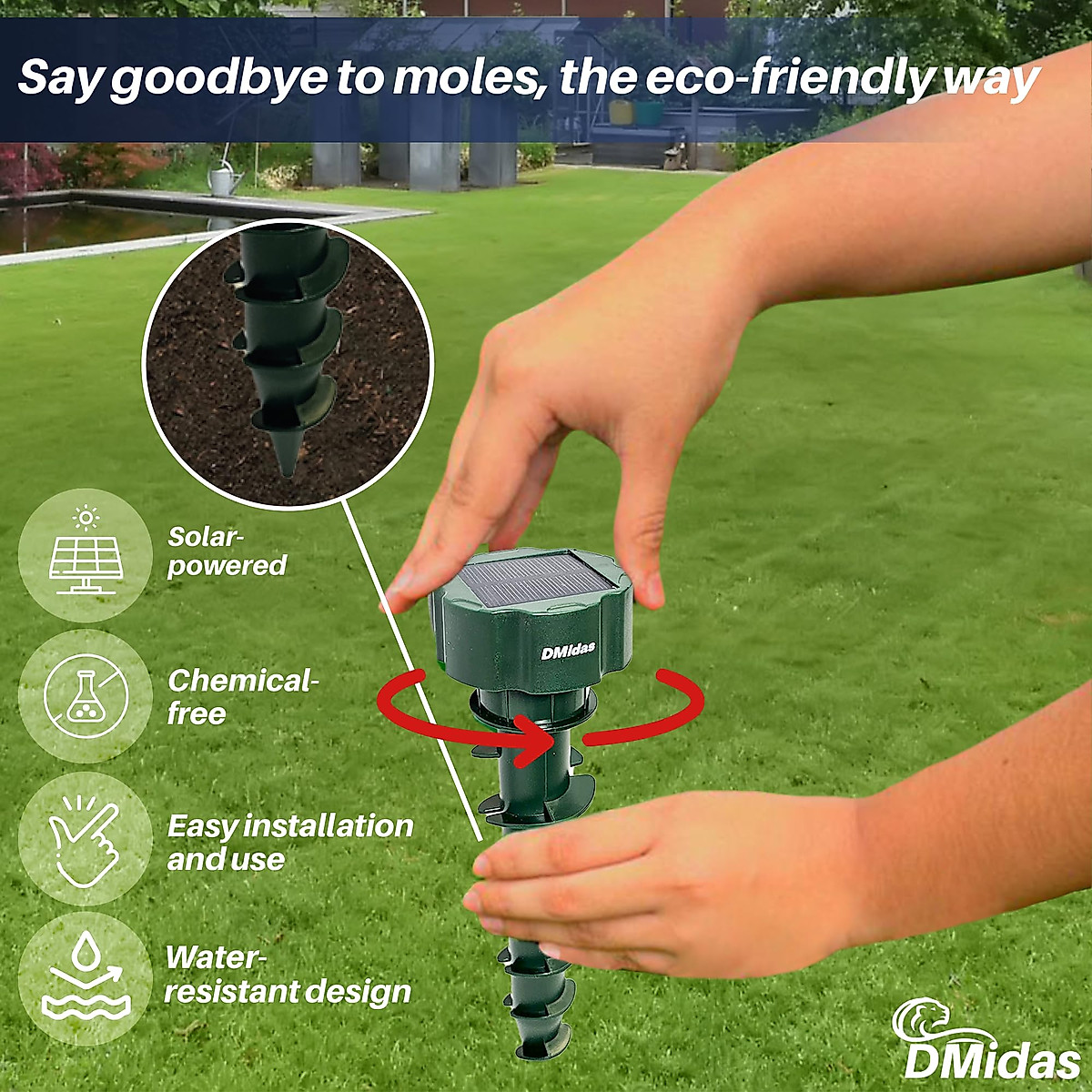 Mole Repellent for Lawns - Gopher Repellent Ultrasonic - Mole and Vole Repellent - Solar Mole Repellent Ultrasonic - Mole Repellent Solar Powered - Best Thing to Get Rid of Snakes (2 Units)