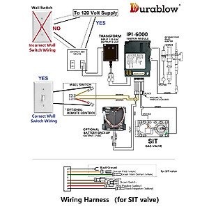 Durablow Fireplace Electronic IPI Pilot Ignition Control Module Replacement for Dexen 593-592, GM-6KA, Hearth Home Technologies HHT 350-M Bundle with A/C Wall Adaptor