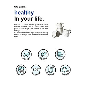 LE TAUCI Coffee Mugs 7 oz, Espresso Cups, Embossment Housewarming Gift, Ceramic Demitasse Cup for Double Shot, Latte, Cappuccino, Lungo, or As Kids Mugs with Handle - 2.7 inch, Set of 4, Arctic White