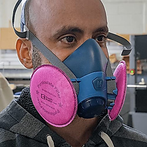 Breath Buddy Respirator Mask (Plus Safety Glasses) Reusable Professional Breathing Protection Against Dust, Lead Paint (750P3)