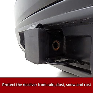 cueclue Pack-1 Trailer Hitch Cover, 2" Rubber Trailer Hook Protection Cover, Dustproof and Waterproof Trailer Receiver Tube Plug Cap for Most Cars, Trucks (Black)