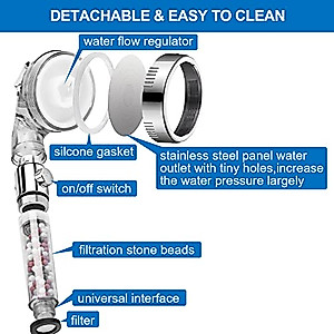 Shower Head with Handheld, DORARA Showerheads with Hose and Holder, High-Pressure Water Saving Mineral Cleansing Shower Head, RV Handheld Shower Heads, Shower Sprayer, 3 Shower Modes , Extra Refills
